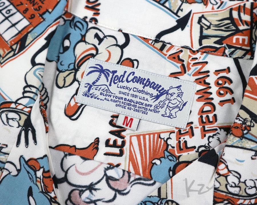 เสื้อฮาวาย TEDMAN – BASEBALL TEDMAN (White) | Hawaii shirt เสื้อฮาวาย