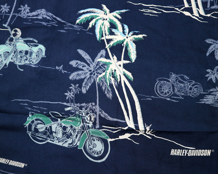 เสื้อฮาวาย UNDERLINE – HARLEY DAVIDSON (NAVY) | Hawaii shirt เสื้อฮาวาย